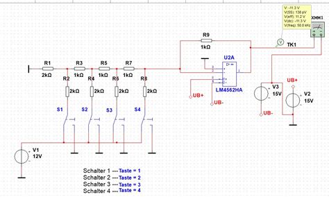 operational amplifier 4bit dac has negative voltage at op amp output