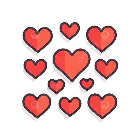 흰색 바탕에 붉은 심장 아이콘 벡터 흰색 배경에 빨간색 하트를 묘사한 직계 아이콘 플랫 아이콘 및 드리블에 의한 벡터 일러스트 비핸스 Hd Png 일러스트 및 벡터