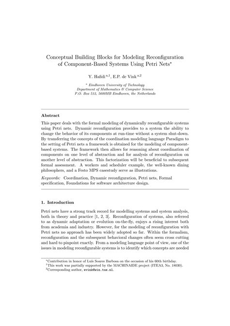 solution modeling reconfiguration of component bsed systems using