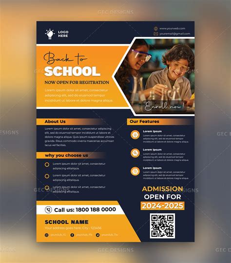 School Admission Open Promotion Flyer Design Gec Designs