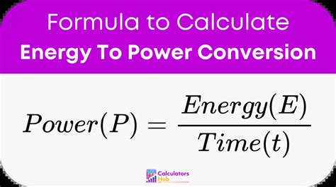 Energie Naar Vermogen Conversiecalculator