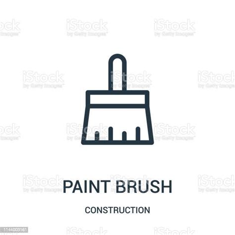 건설 컬렉션에서 브러시 아이콘 벡터를 페인트 합니다 얇은 선 페인트 브러시 윤곽 아이콘 벡터 일러스트 레이 션입니다 가사 집안일에 대한 스톡 벡터 아트 및 기타 이미지