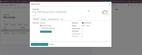 Odoo E Learning Module Management