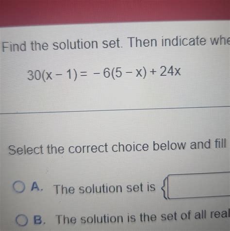 Solved Find The Solution Set Then Indicate Chegg