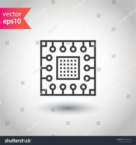 Processor Vector Icon Cpu Microprocessor Flat Stock Vector Royalty Free 1582396720 Shutterstock