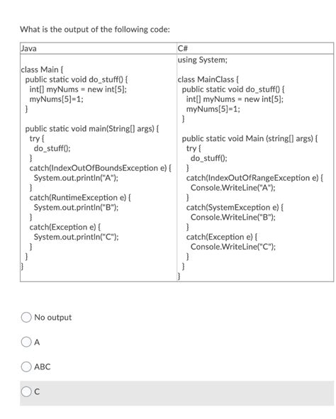 Solved What Is The Output Of The Following Code Java C