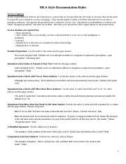 MLA Style Documentation In Text Docx MLA Style Documentation Rules In Text Citations In Text