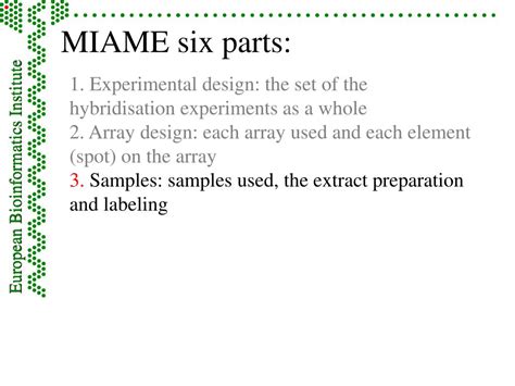 ppt minimum information about a microarray experiment miame