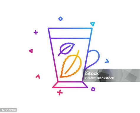 민트 차 라인 아이콘입니다 신선한 허브 음료입니다 벡터 0명에 대한 스톡 벡터 아트 및 기타 이미지 0명 가방 고급