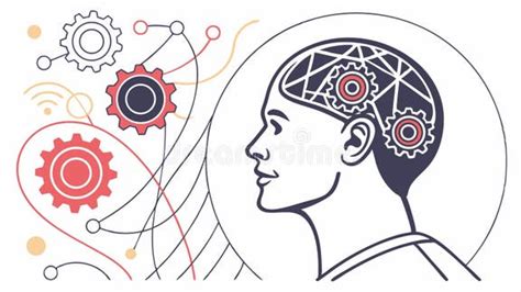 Human Head with Gears Brain, Mind Technology Concept Vector Design Generative AI Stock Vector ...