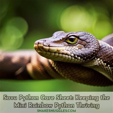 Savu Python Care Sheet Keeping The Mini Rainbow Python Thriving