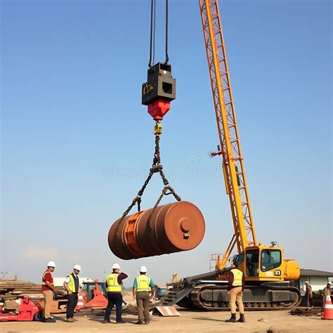 A Hydraulic Lifting Tool In Action Raising A Heavy Object Surrounded By
