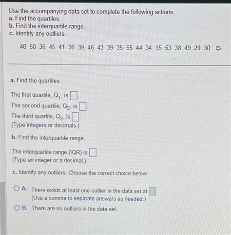 solved use the accompanying data set to complete the