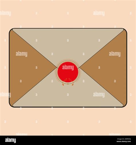 Colored Envelope Icon Circle In Centre Gray And Brown Paper Art Message Sign Vector