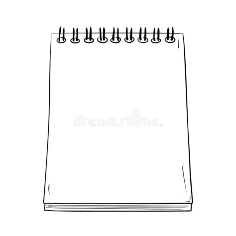 Vector Sketch A Notepad With Spring Stock Vector Illustration Of List Graphic 102425299