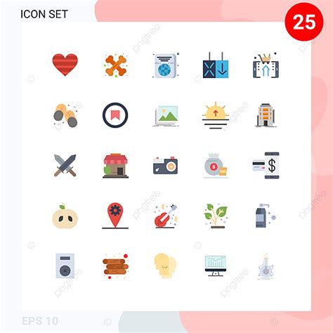 Flat Character Set Vector Hd Png Images Pictogram Set Of 25 Simple Flat Colors Of Mobile Of