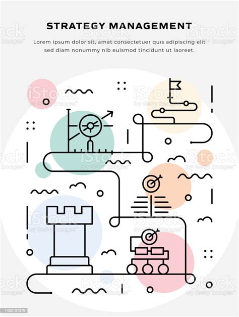 포스터 전단지 웹 배너 템플릿에 대 한 전략 관리의 얇은 선 그림 Swot 분석에 대한 스톡 벡터 아트 및 기타 이미지