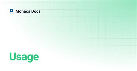usage monaca docs