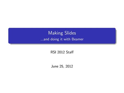 beamer tutorial pdf desktop publishing computer software and