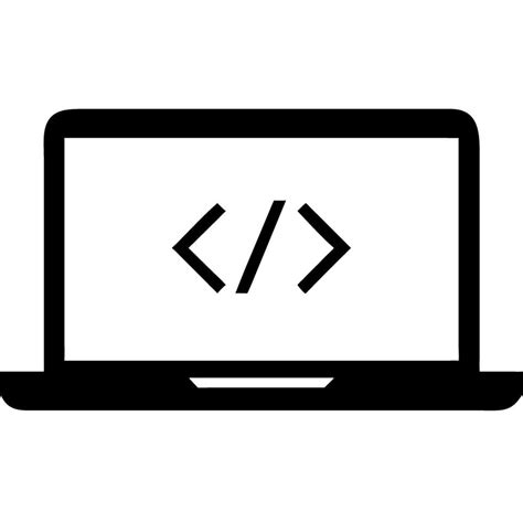 Laptop With Coding Symbols For Technology And Programming Design