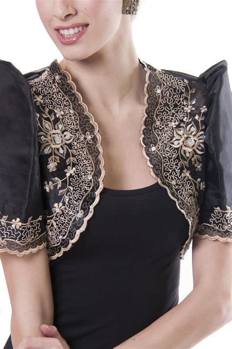 Mestiza Bolero Black 001 Filipiniana Filipiniana Filipiniana Dress