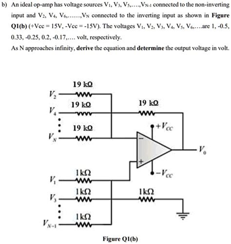 B An Ideal Op Amp Has Voltage Sources V1 V3 V5 Vn 1 Connected To The Non Inverting