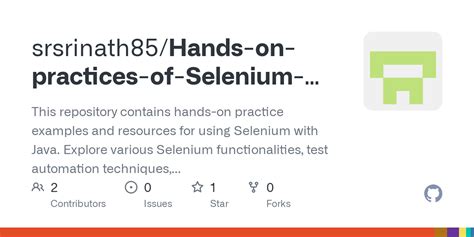 GitHub Srsrinath Hands On Practices Of Selenium With Java This Repository Contains Hands On