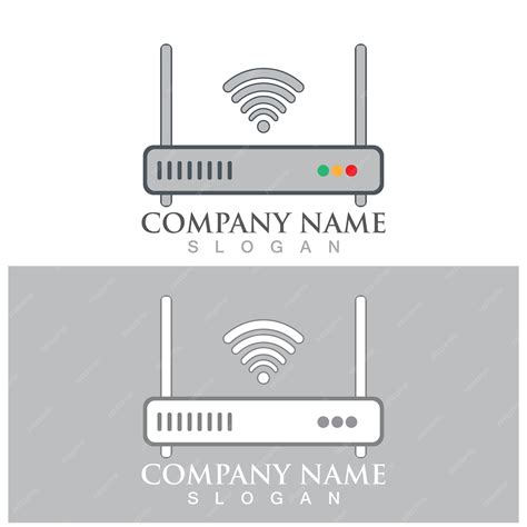 Logotipo Del Enrutador Y Plantilla Vectorial Vector Premium