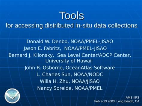 Ppt Tools For Accessing Distributed In Situ Data Collections