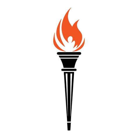 Modern Torch And Flame Minimalist Orange Design For Bold Energy And