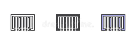 Barcode Different Style Icon Set Stock Vector Illustration Of Sticker Hollow 276278329