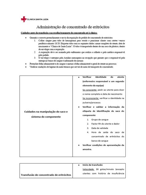Concentrado De Eritrócitos Pdf