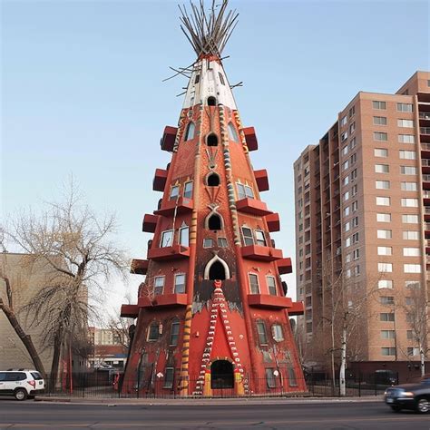 Premium Photo Highrise Multistory Indigenous Teepee Apartment Building