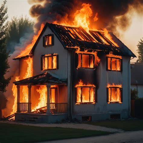 Premium Photo House On Fire