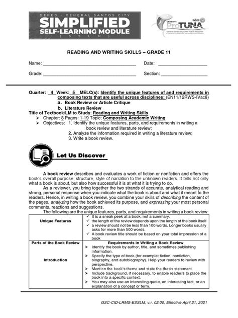 reading and writing skills q4 week 5 download free pdf books