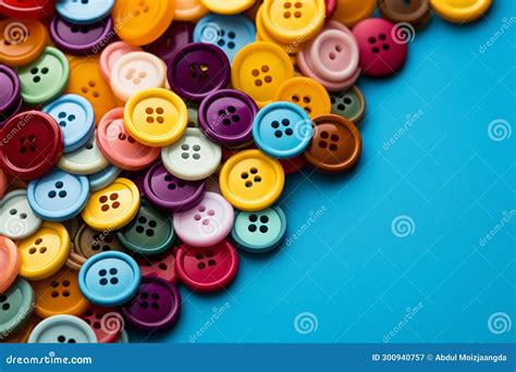Button Diversity Multicolored Sewing Buttons Perfect For Textile Design Projects Stock