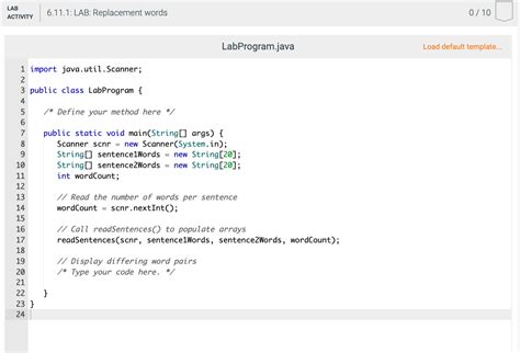 solved 6 11 lab replacement words write a program that