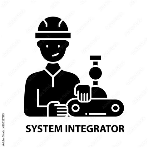 System Integrator Icon Black Vector Sign With Editable Strokes