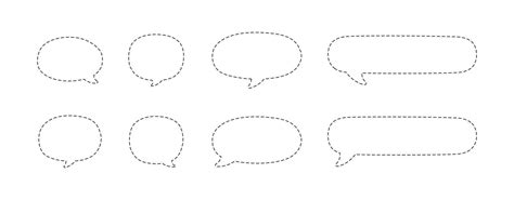 Geometric Comic Speech Bubbles Made Of Dotted Dashed Line Set 23233293 Vector Art At Vecteezy