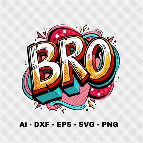Stylish Bro Text Files Ai Dxf Eps Svg Png Modern Designs Cutting