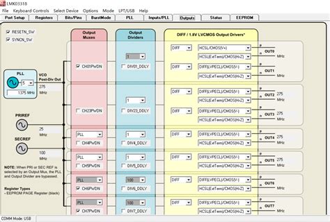 Lmk03318 How To Configure The Gui Clock And Timing Forum Clock And Timing Ti E2e Support Forums