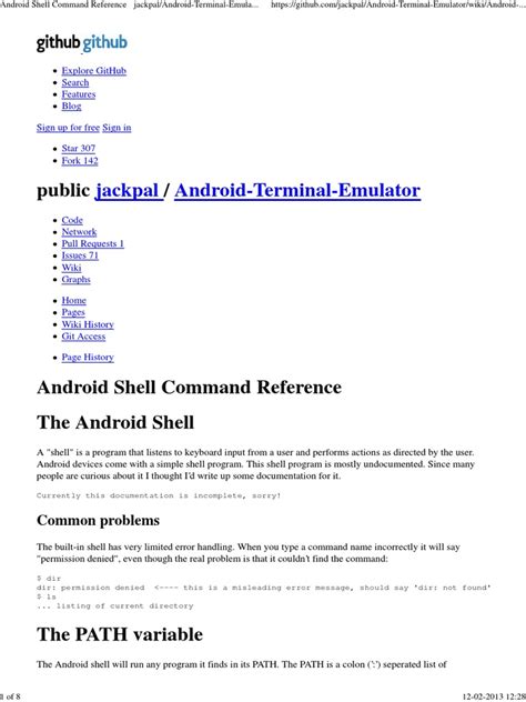 Android Terminal Emulator Wiki Github Pdf Command Line Interface
