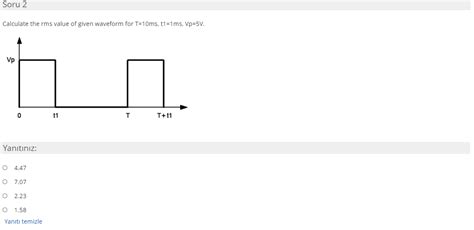 solved soru 2 calculate the rms value of given waveform for