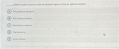 Solved Follows A Path Of Points Inside The Feasible Region