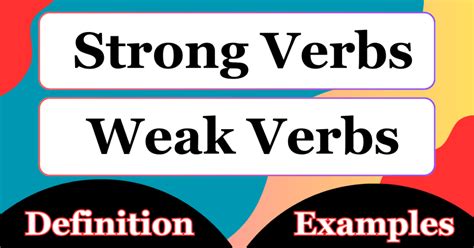 Strong Verbs And Weak Verbs