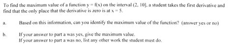Solved To Find The Maximum Value Of A Function Y F X On Chegg