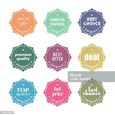평면 디자인 판매 스티커 세트입니다 온라인 쇼핑 제품 프로 모션 웹사이트 및 모바일 웹사이트 배지 광고 인쇄 자료에 대 한 벡터 일러스트 가격에 대한 스톡 벡터 아트 및