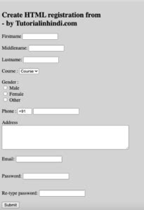 HTML Form in Hindi HTML फरम कस बनए Tutorial in Hindi