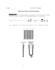 Fall Test Formula Sheet Pdf NAME Babe NUMBER Selected Data And Formulae Symbols Used F