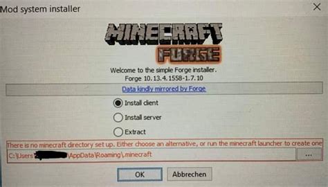 Minecraft Forge Problem There S No Minecraft Directory Set Up Minecraften